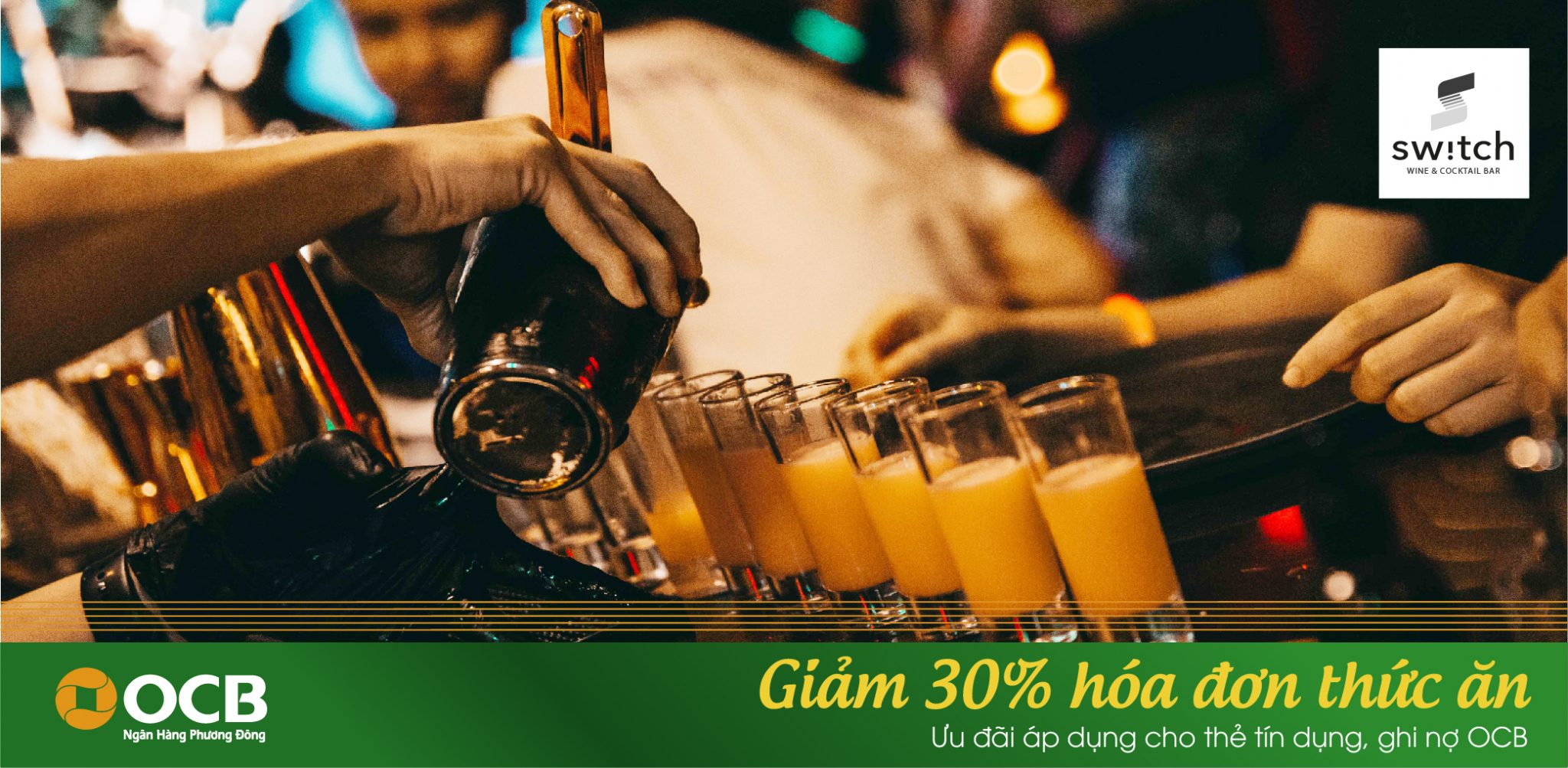Ưu đãi 30% khi thanh toán bằng thẻ OCB tại Switch Wine & Cocktail Bar ...